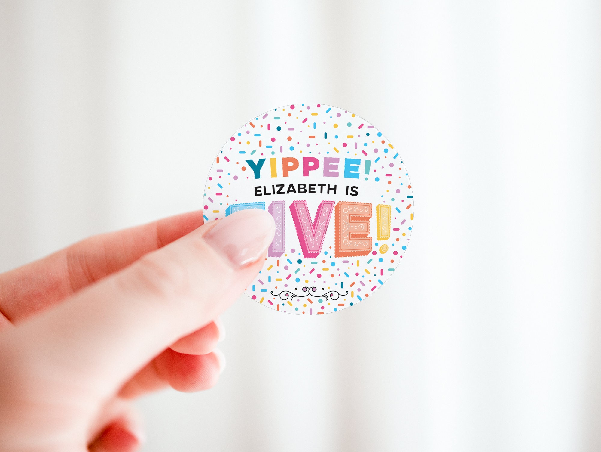 Yippee I'm Five Custom Sticker Template, Editable Tag for Treat Packs ...