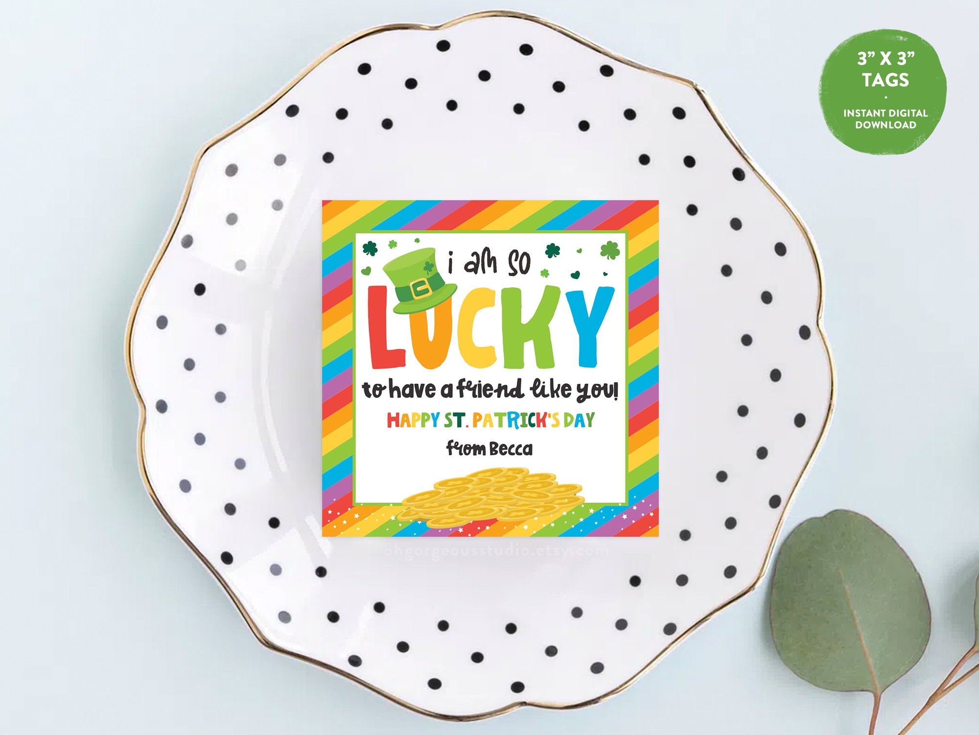Editable St. Patrick's Day Gift Tag Happy St. Patrick's Day Tag, St ...