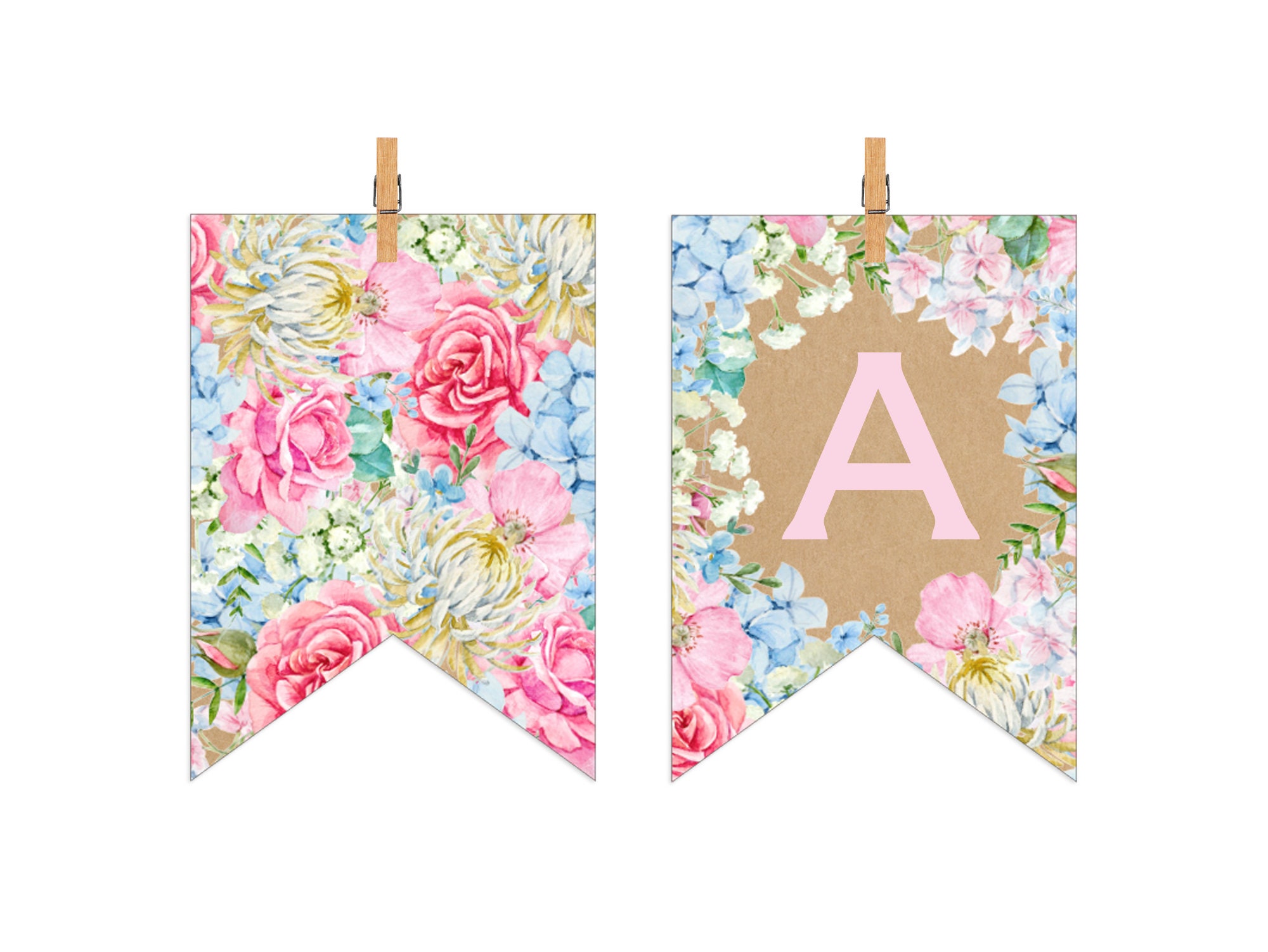 Floral Alphabet Banner: Printable Party Decoration (PDF) - Etsy
