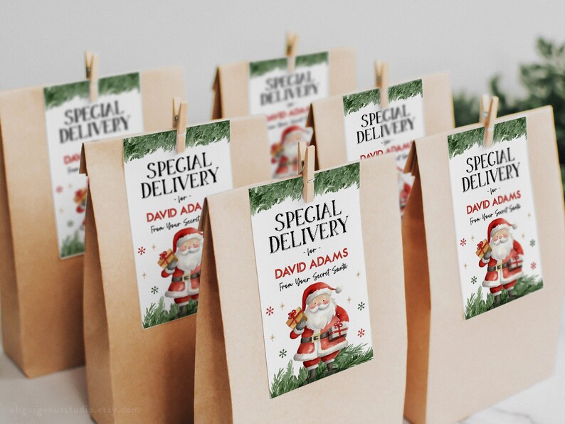 Secret Santa Gift Tag Template Printable Kris Kringle Gift Tags ...