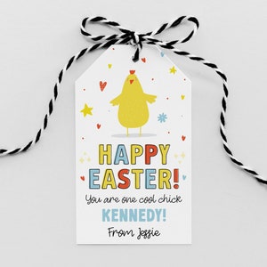 Cool Chick Easter Gift Tag, Editable Template (digital Download) - Etsy