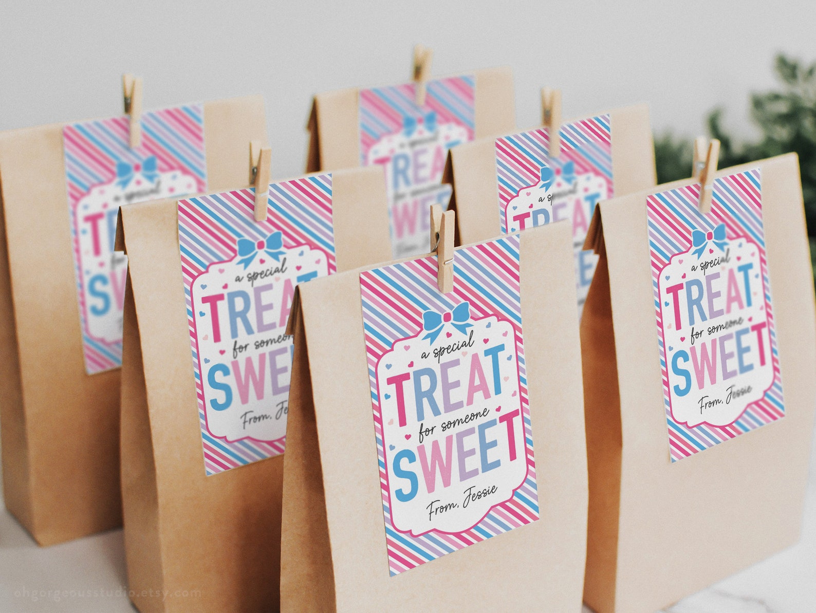 Valentine's Day Treat Tag: Editable Favor Tags (digital Download) - Etsy