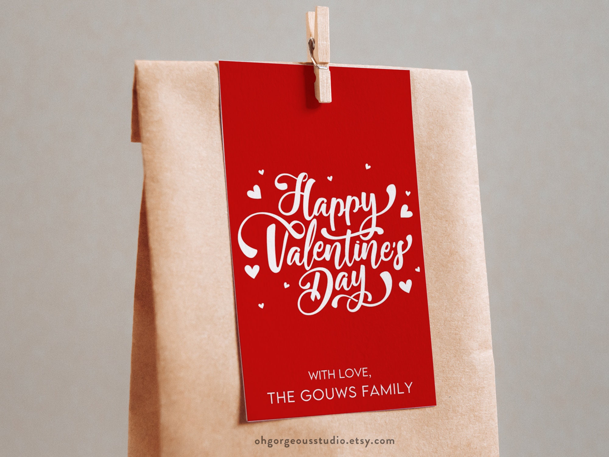 Printable Happy Valentine's Day Gift Tag Valentine's Day Label, Kid ...