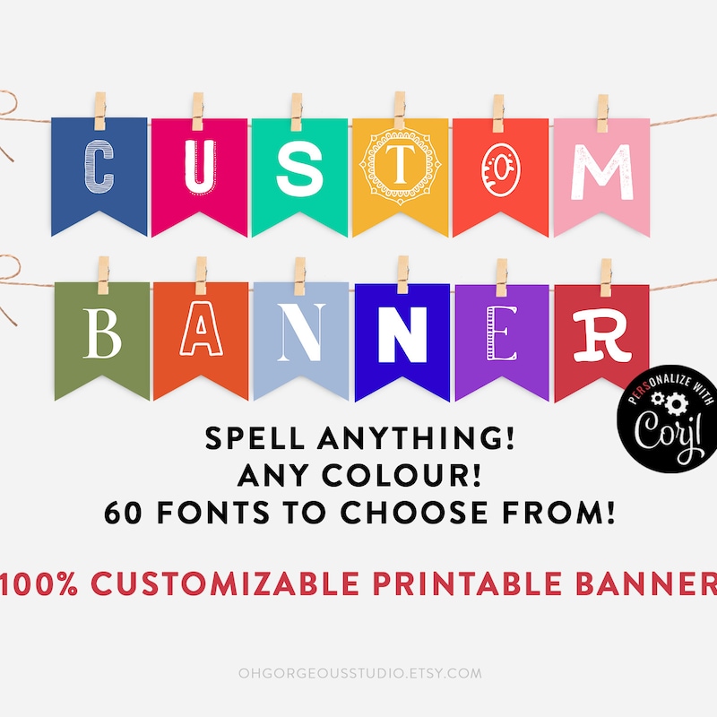 Pink Green Yellow Banner - Etsy