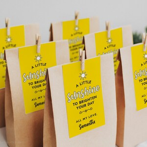 A Little Sunshine to Brighten Your Day Gift Tags, Yellow Sunshine Gift ...