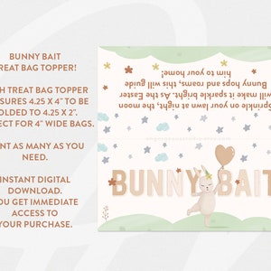 Easter Bunny Bait Treat Bag Toppers | Printable Easter Treat Bag Easter ...