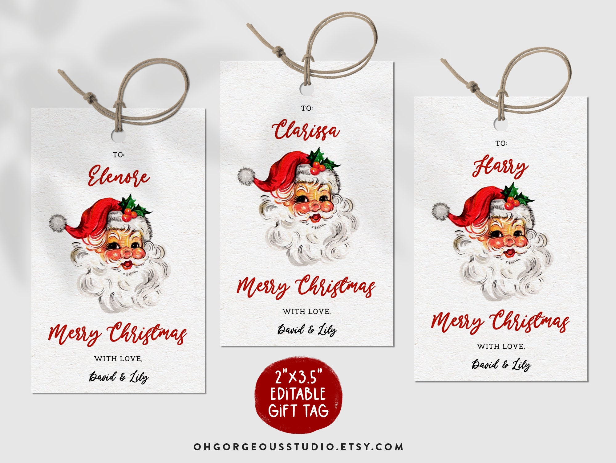 Editable Christmas Gift Tag Template Printable Merry - Etsy