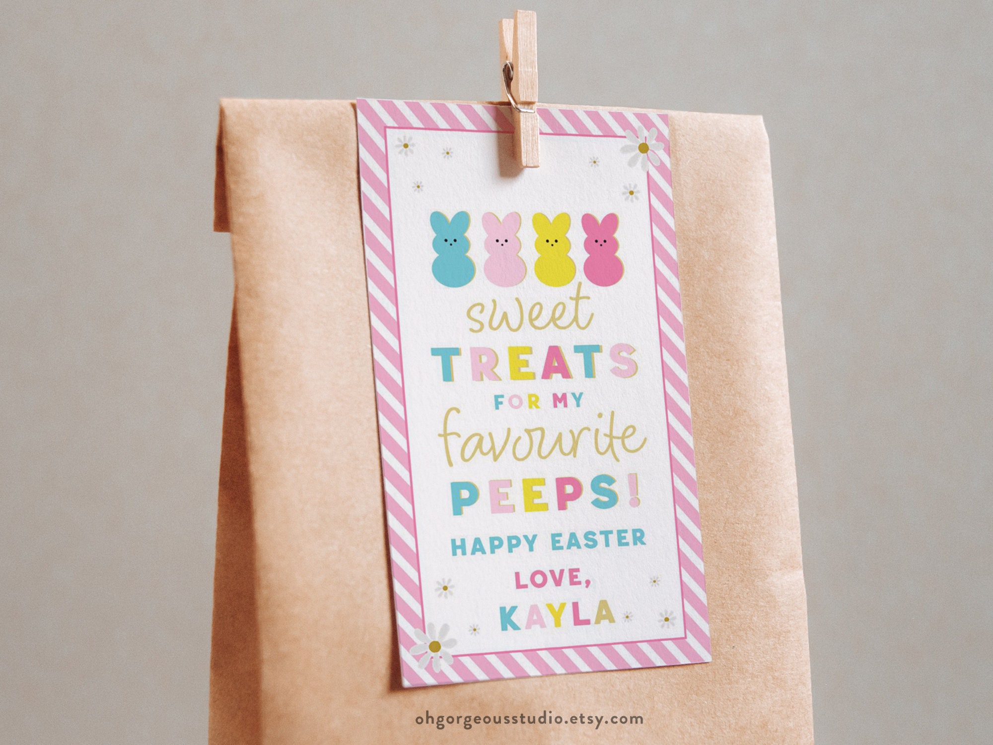 Printable Sweet Treat for My Favorite PEEP Kids Easter Holiday Gift Tag ...