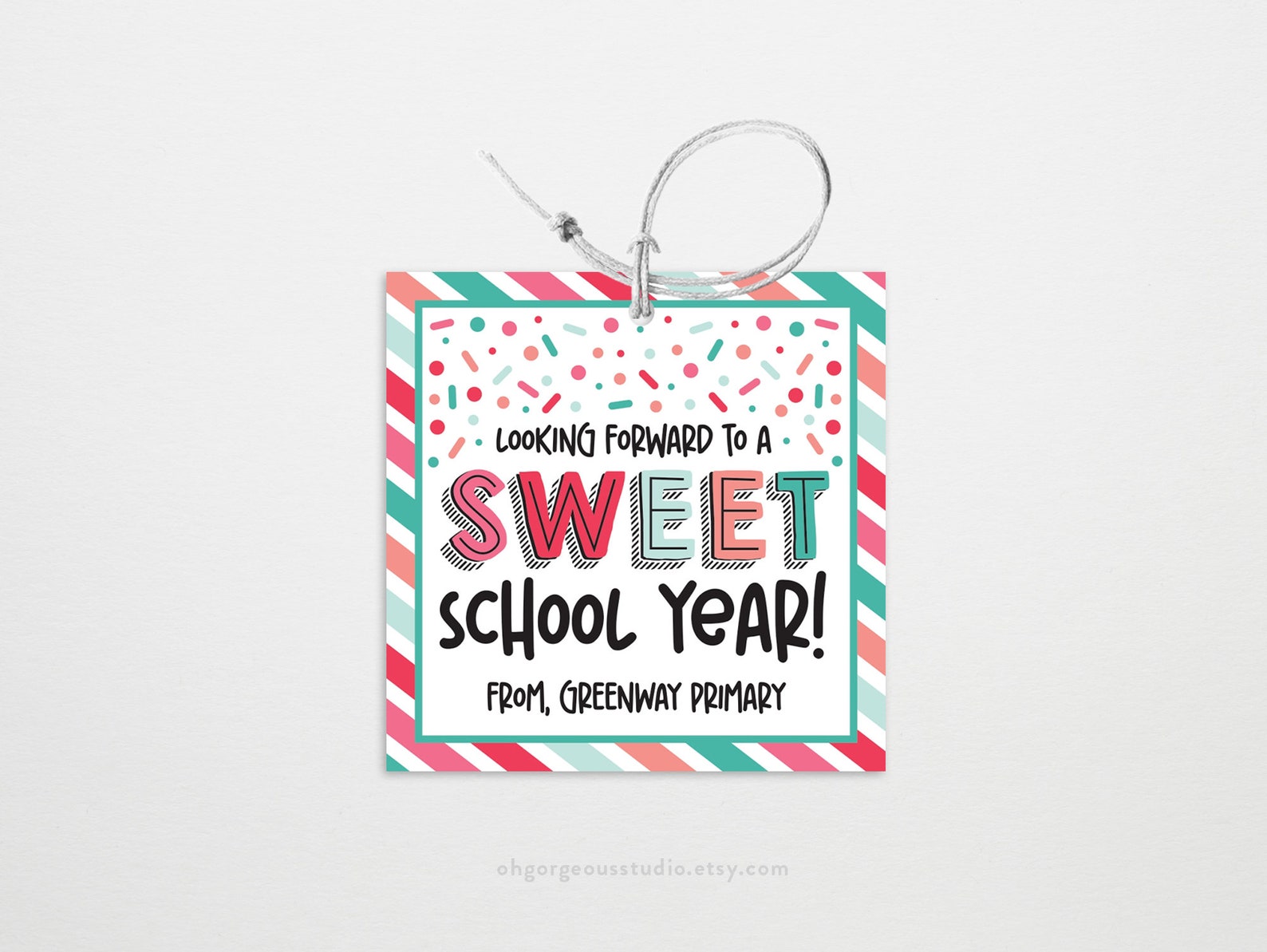 Printable Back to School Tag: Sweet School Year, Editable Template (PDF ...