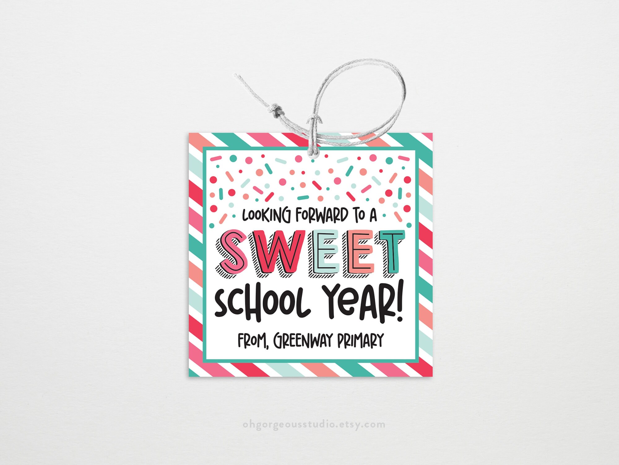 Printable Back to School Tag: Sweet School Year, Editable Template (PDF ...