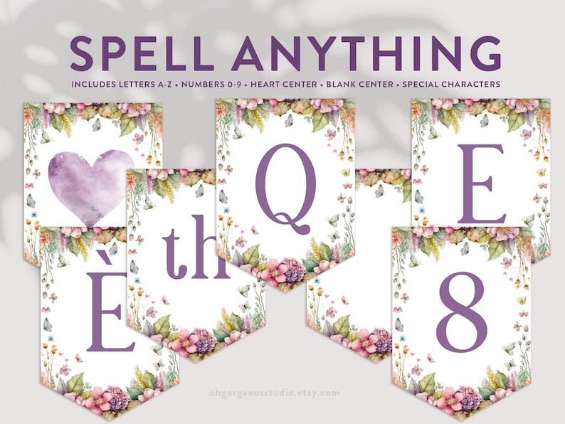 Fairy Themed Printable Birthday Banner DIY Banner Prints, Instant ...