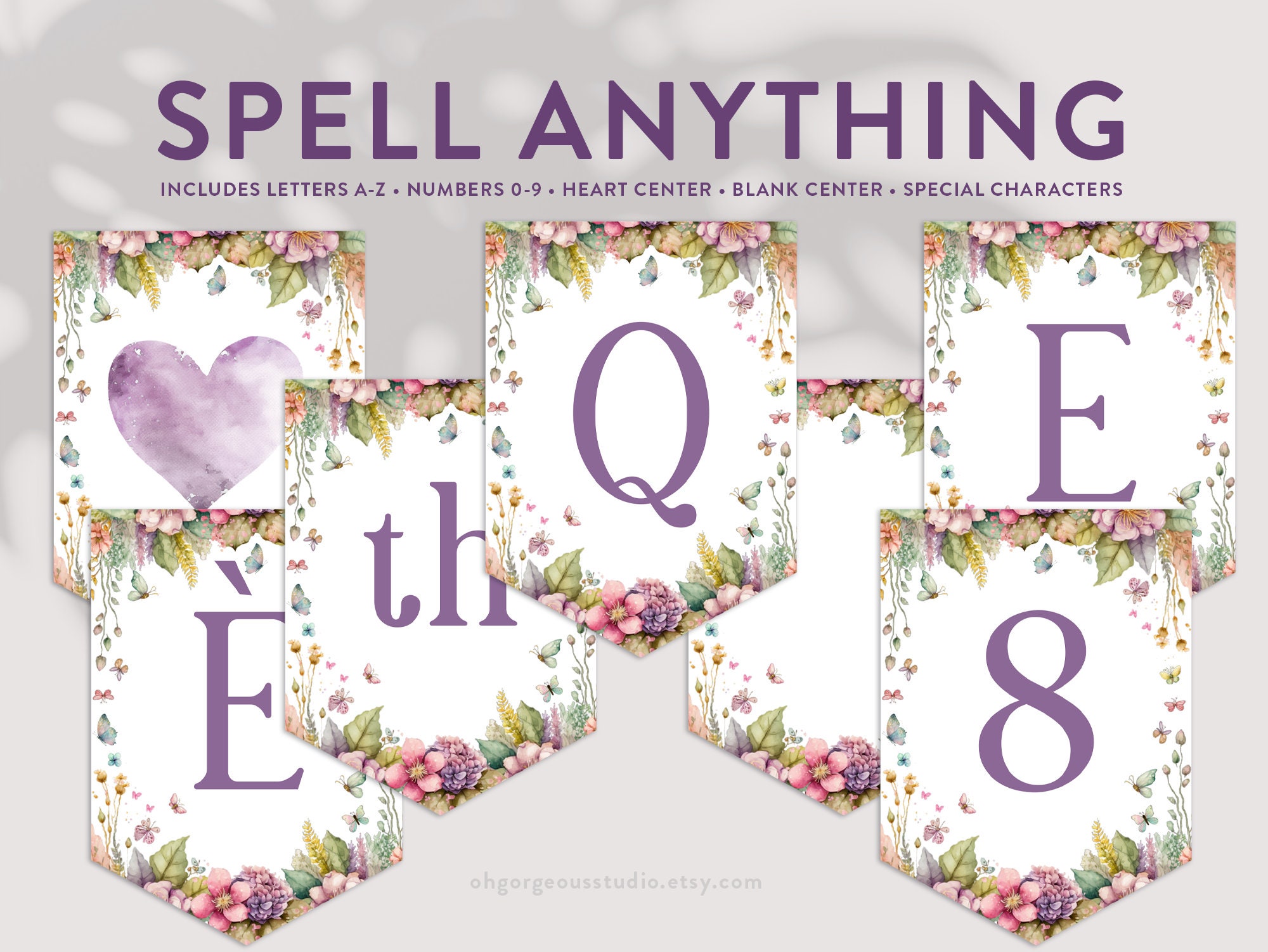 Fairy Themed Printable Birthday Banner DIY Banner Prints, Instant ...