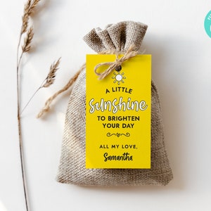 A Little Sunshine to Brighten Your Day Gift Tags, Yellow Sunshine Gift ...
