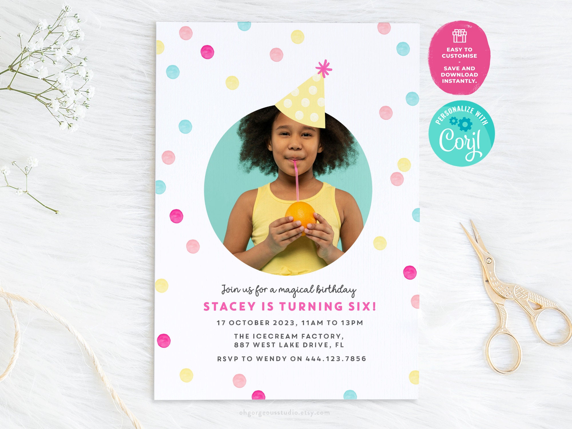 Editable Birthday Invitation Photo Invite Editable Template - Etsy