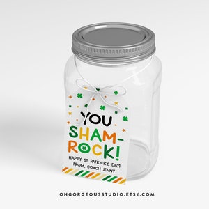 Editable St Patrick's Day Gift Tag: You Sham-rock (PDF) - Etsy