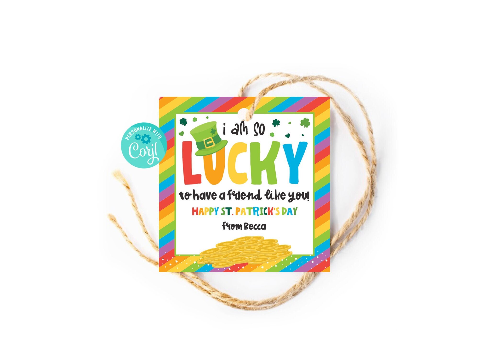 Editable St. Patrick's Day Gift Tag Happy St. Patrick's Day Tag, St ...