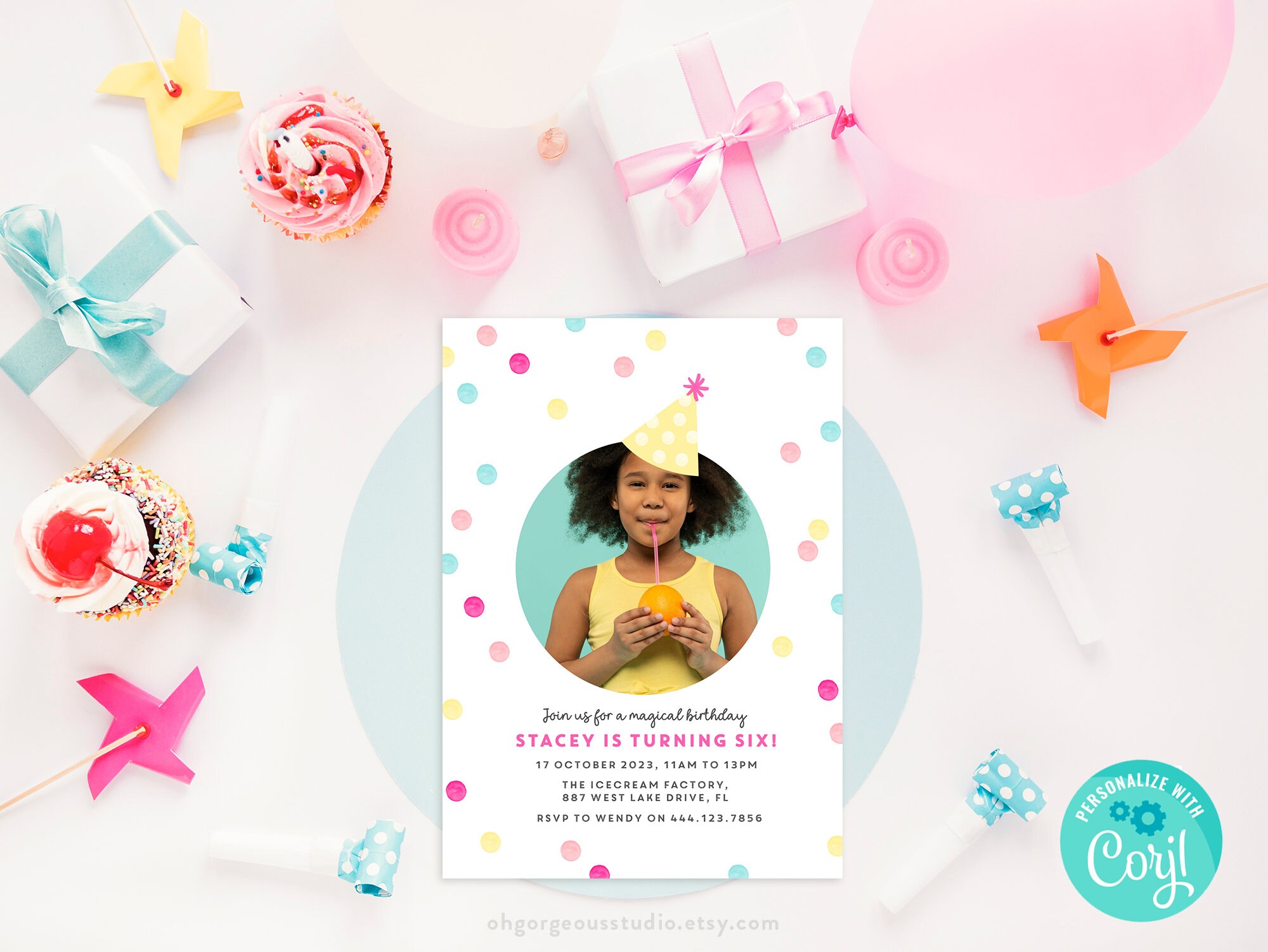 Editable Birthday Invitation Photo Invite Editable Template - Etsy