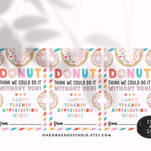 Teacher Appreciation Printable | Donut Teacher Appreciation Tag ...
