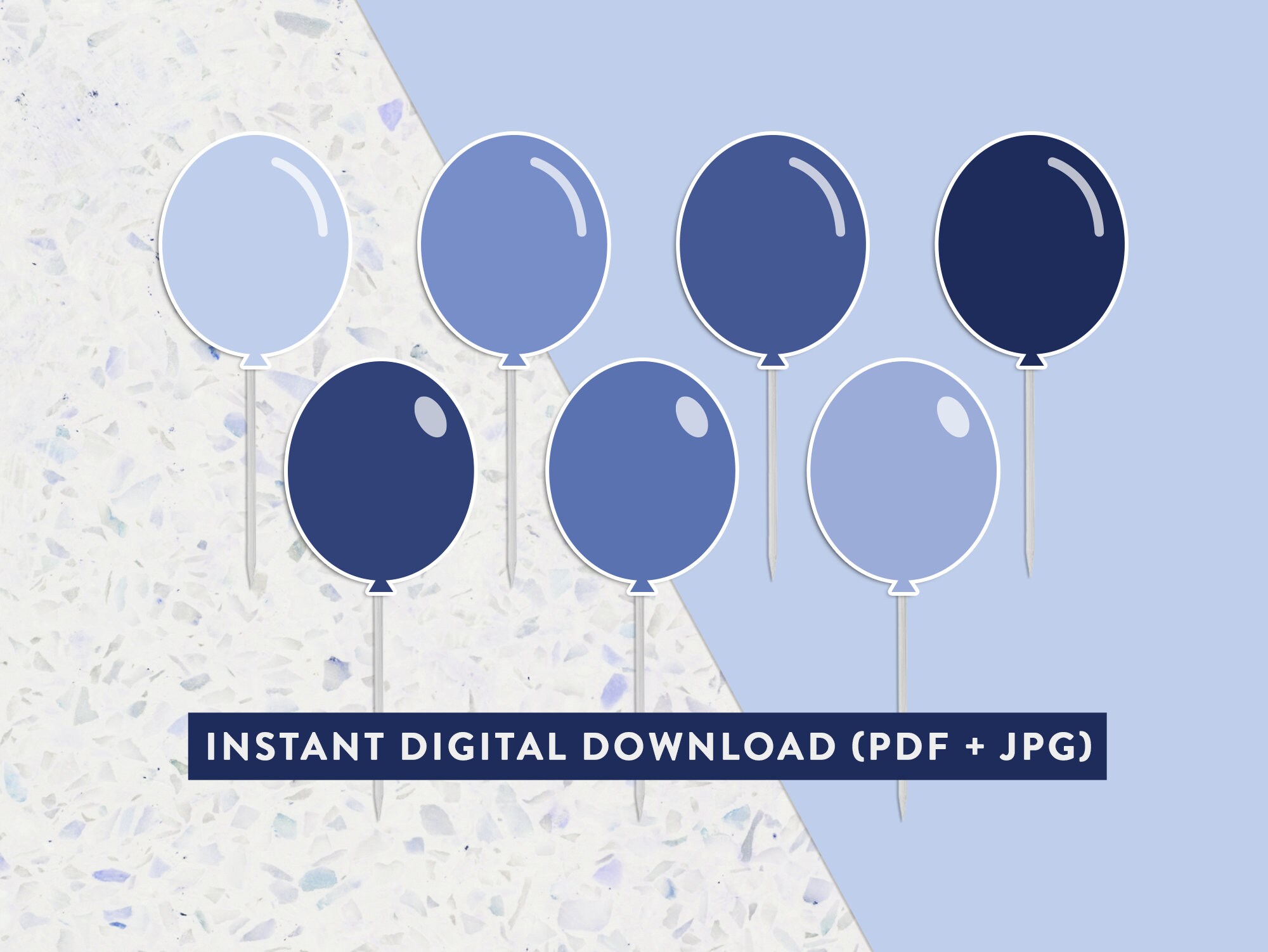 Toppers de pastel de globos imprimibles / toppers de cupcakes - Etsy México