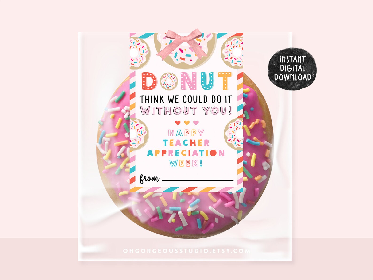 Teacher Appreciation Printable Donut Teacher Appreciation Tag, Teacher ...