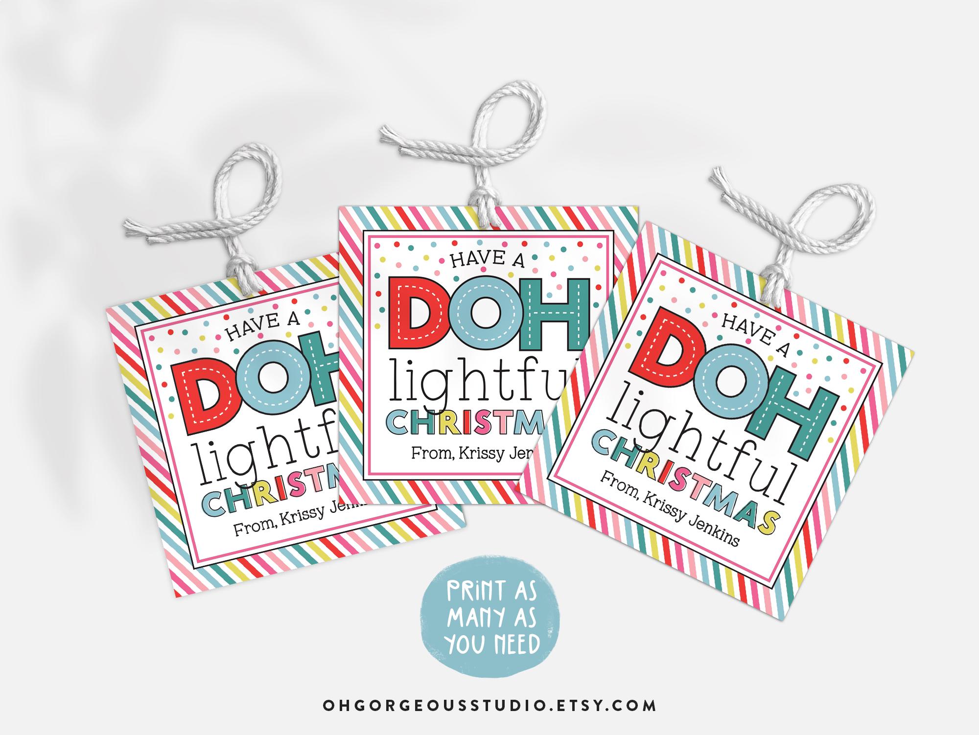 Playdough Christmas Gift Tag | Teacher Student Classroom (digital ...