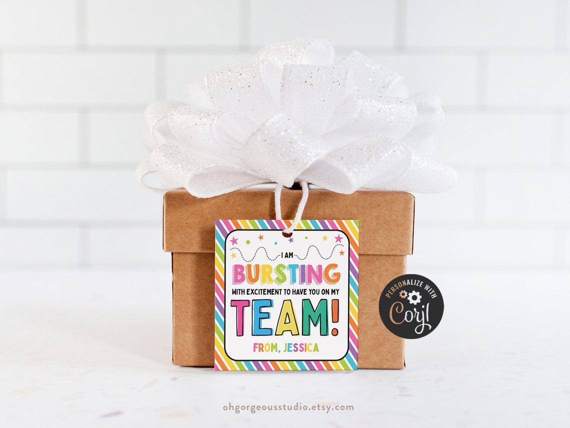 Back to School Gift Tag: Team Teacher Staff (corjl Editable, PDF) - Etsy