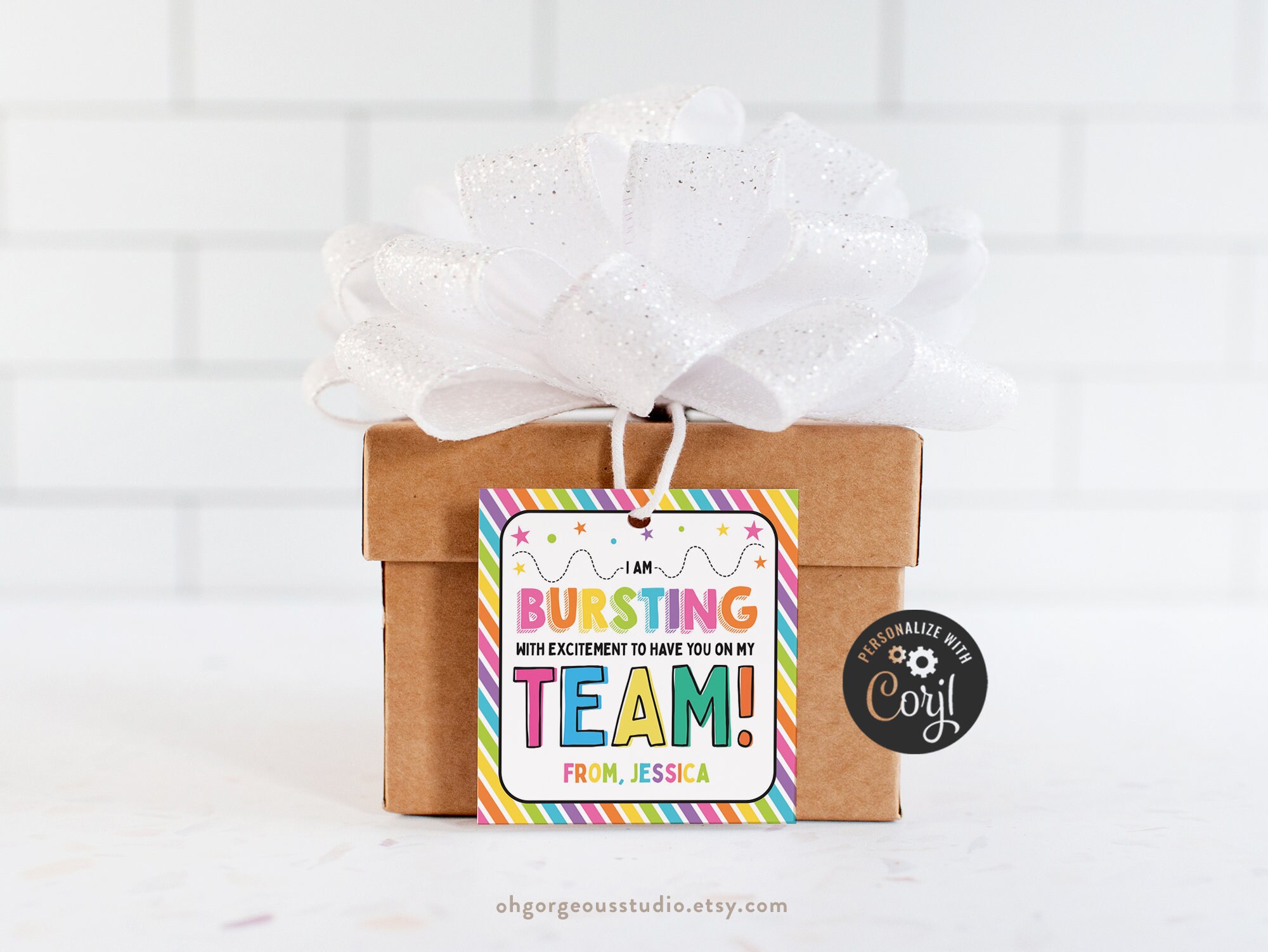 Back to School Gift Tag: Team Teacher Staff (corjl Editable, PDF) - Etsy