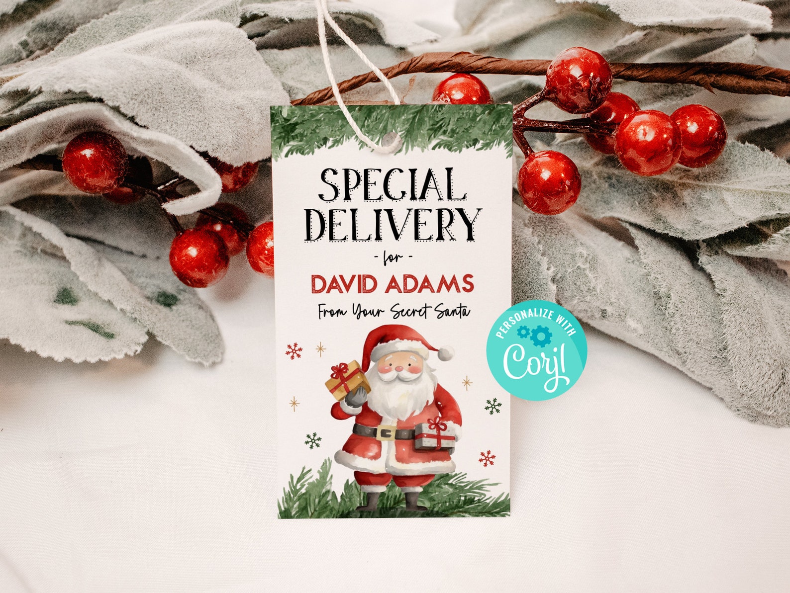 Secret Santa Gift Tag Template Printable Kris Kringle Gift Tags ...