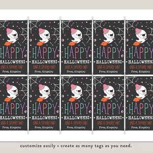 Cute Ghost Halloween Gift Tag | Printable Happy Halloween Tag Template ...