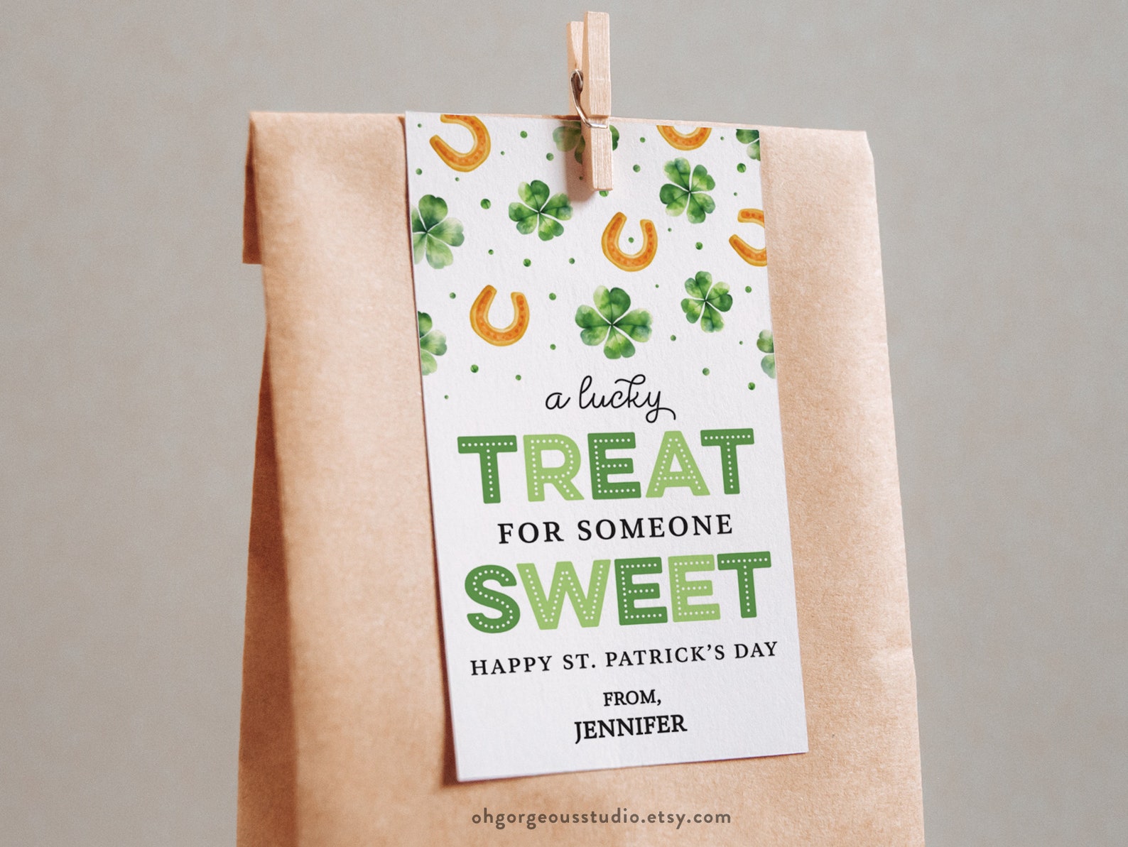 Printable St. Patrick's Day Treat Tag Label Happy St. Patrick's Day Tag ...