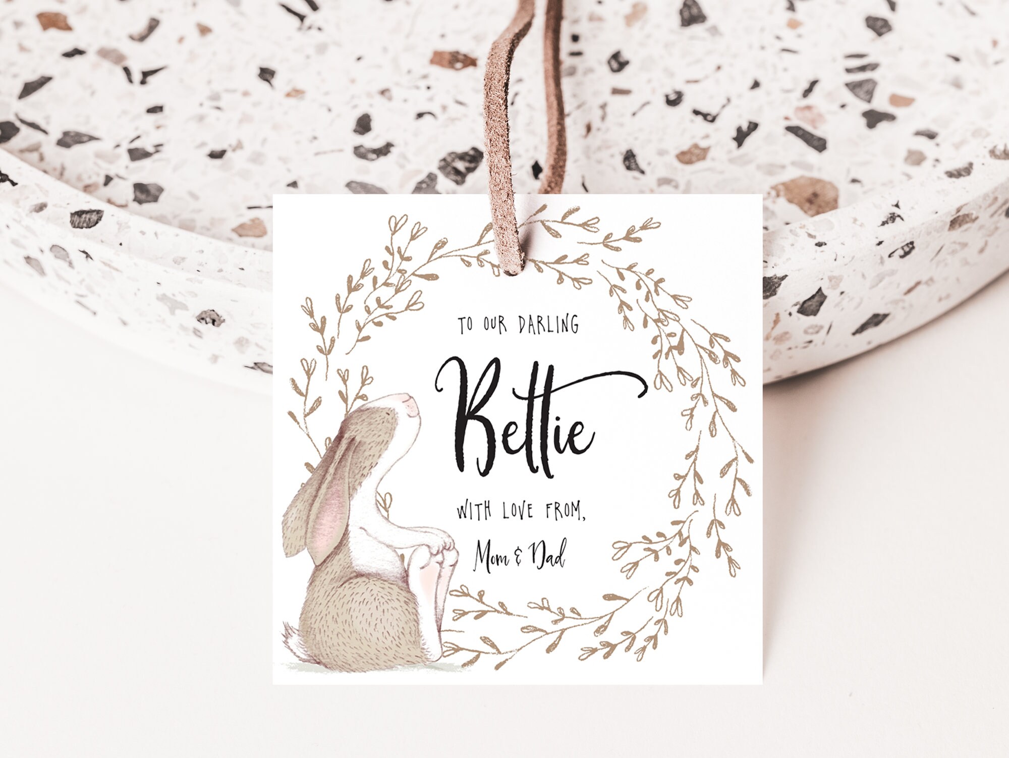 Printable Easter Bunny Tag Editable Bunny Basket Gift Tag Template ...