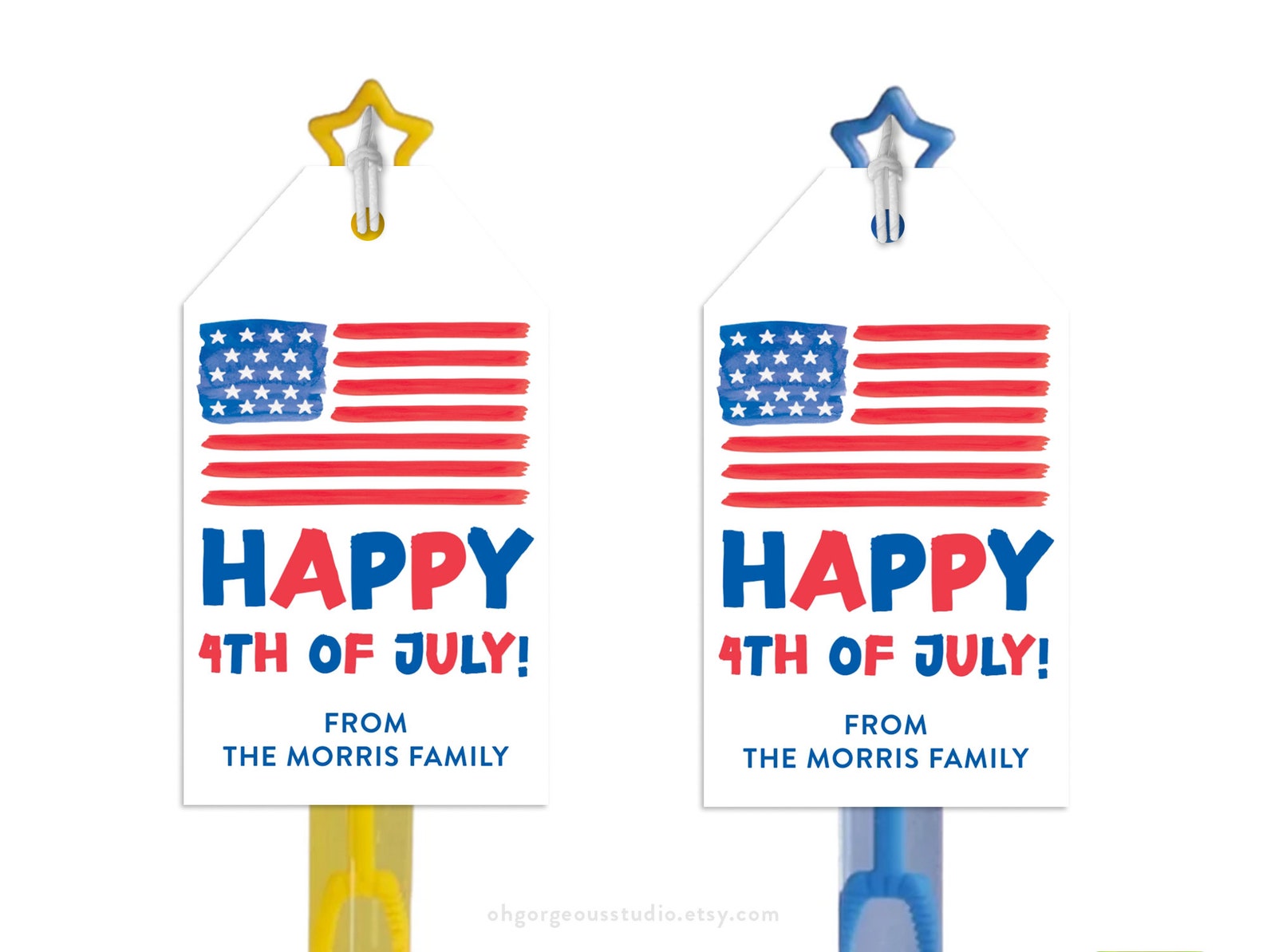 4th of July Favor Tag Printable Gift Tag Independence Day - Etsy