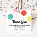 Balloon Birthday Thank You Tag: Editable Party Favor (digital Download ...