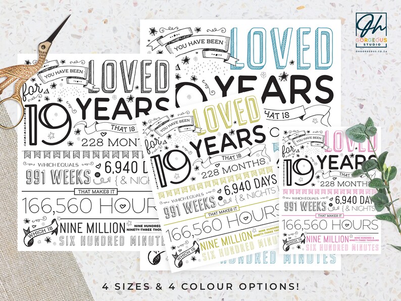 You Have Been Loved for 19 Years Sign 19th Birthday Sign - Etsy