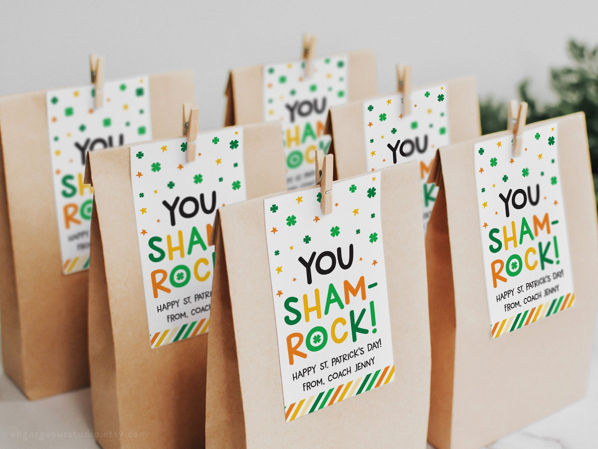 Editable St Patrick's Day Gift Tag: You Sham-rock (PDF) - Etsy