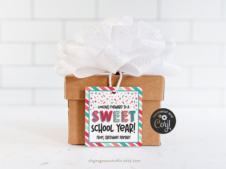 Printable Back to School Tag: Sweet School Year, Editable Template (PDF ...