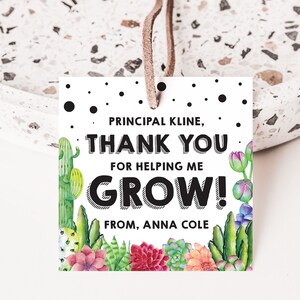 Cactus Succulent Teacher Appreciation Gift Tags: Editable Printable ...