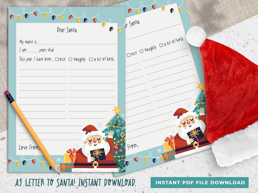 Letter to Santa Printable | Christmas Wish List Printable Father ...