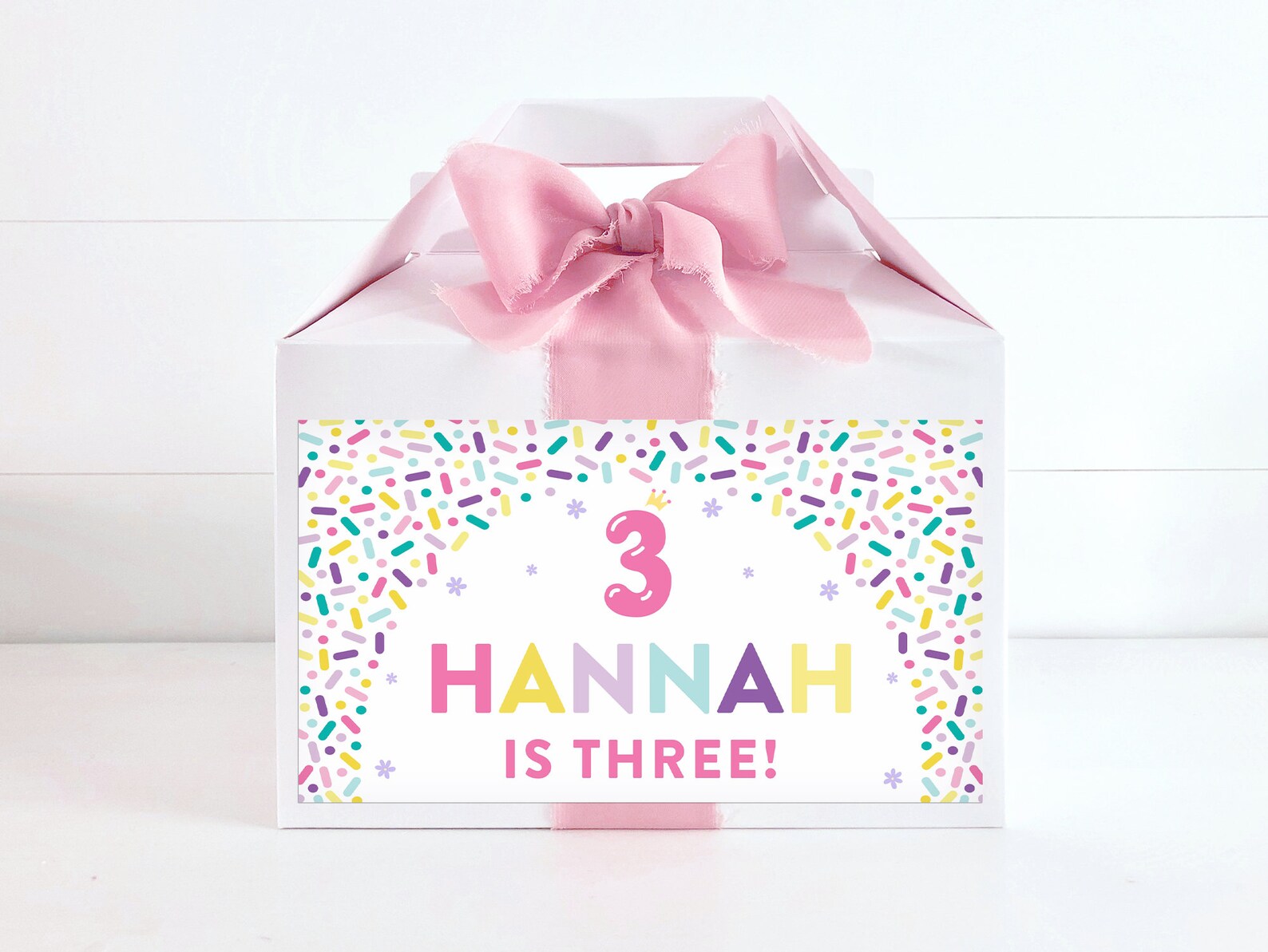 Confetti Birthday Gable Box Label: Editable Party Favor Printable - Etsy