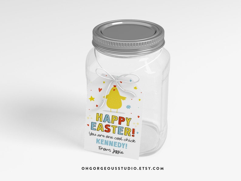Easter Gift Tag, Editable Template (digital Download) - Etsy