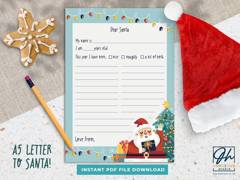 Letter to Santa Printable Christmas Wish List Printable - Etsy