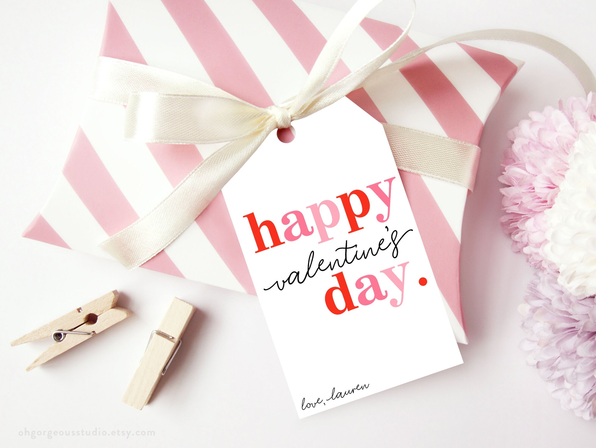 Editable Valentine's Day Tag Printable Valentine's Day Hang Tag ...