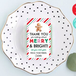 Merry and Bright School Year | Printable Christmas Gift Tag, Class Gift ...