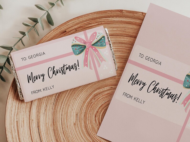 Editable Christmas Candy Bar Wrapper Template, Christmas Chocolate ...