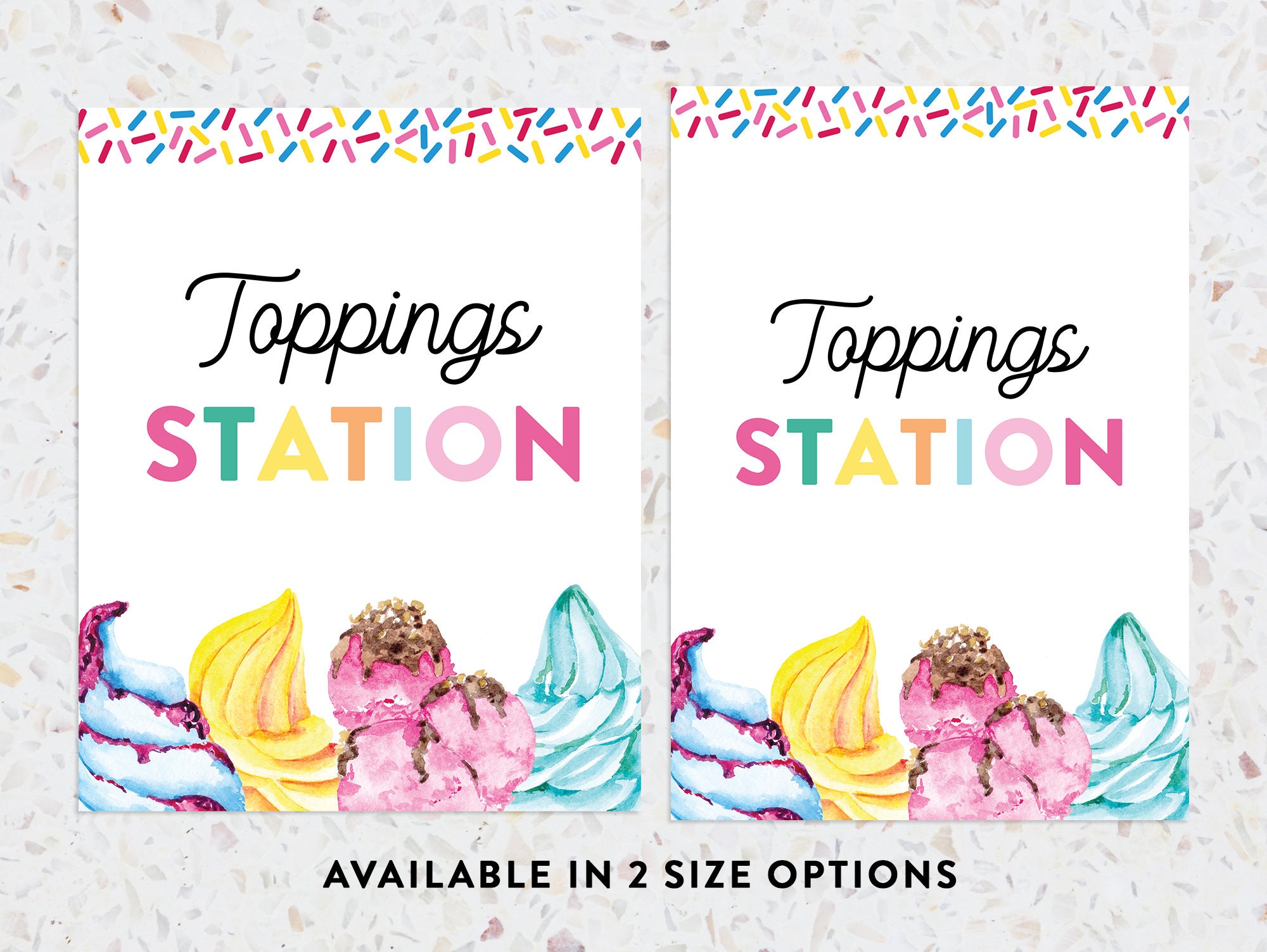Ice Cream Sprinkles Tented Food Cards Buffet Bar Editable - Etsy