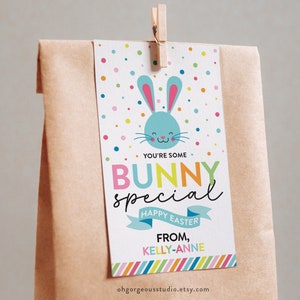Printable Kids Easter Bunny Tag Template | You Are Some Bunny Special ...