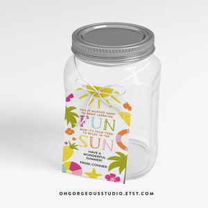 End of School Year Tags | Relax in the Sun, Gift Tag for Teacher, Gift ...
