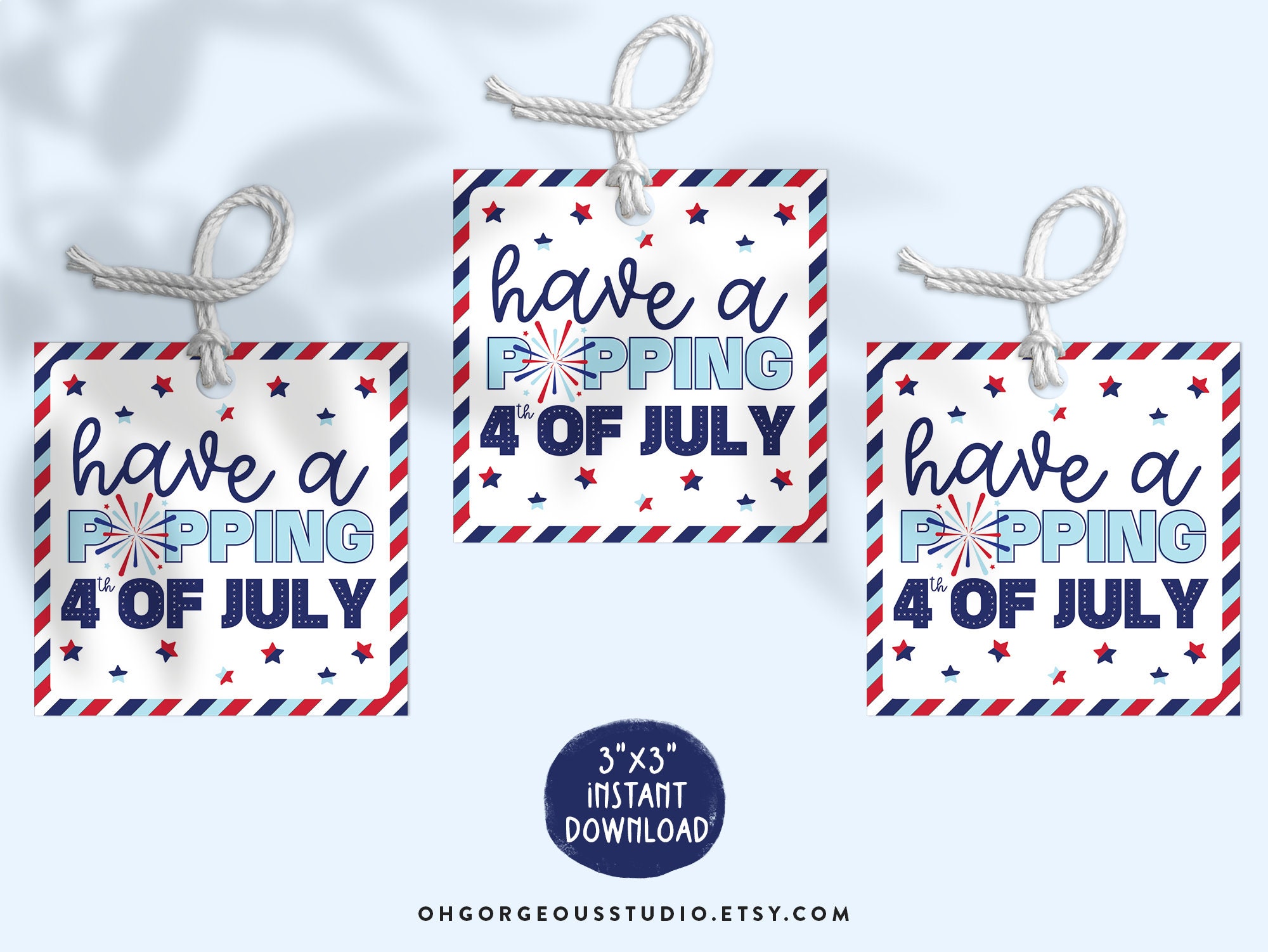 4th of July Favor Tag Printable Gift Tag Independence Day - Etsy