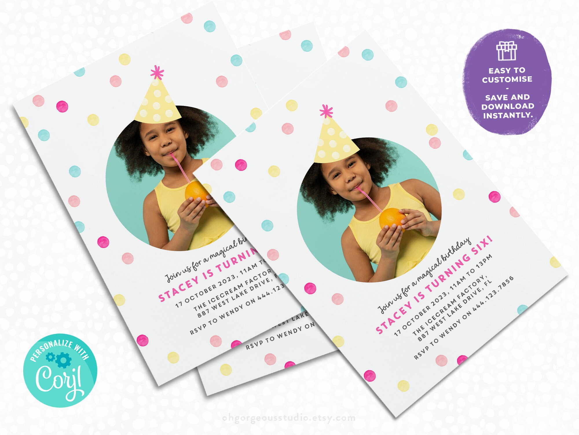Editable Birthday Invitation Photo Invite Editable Template - Etsy
