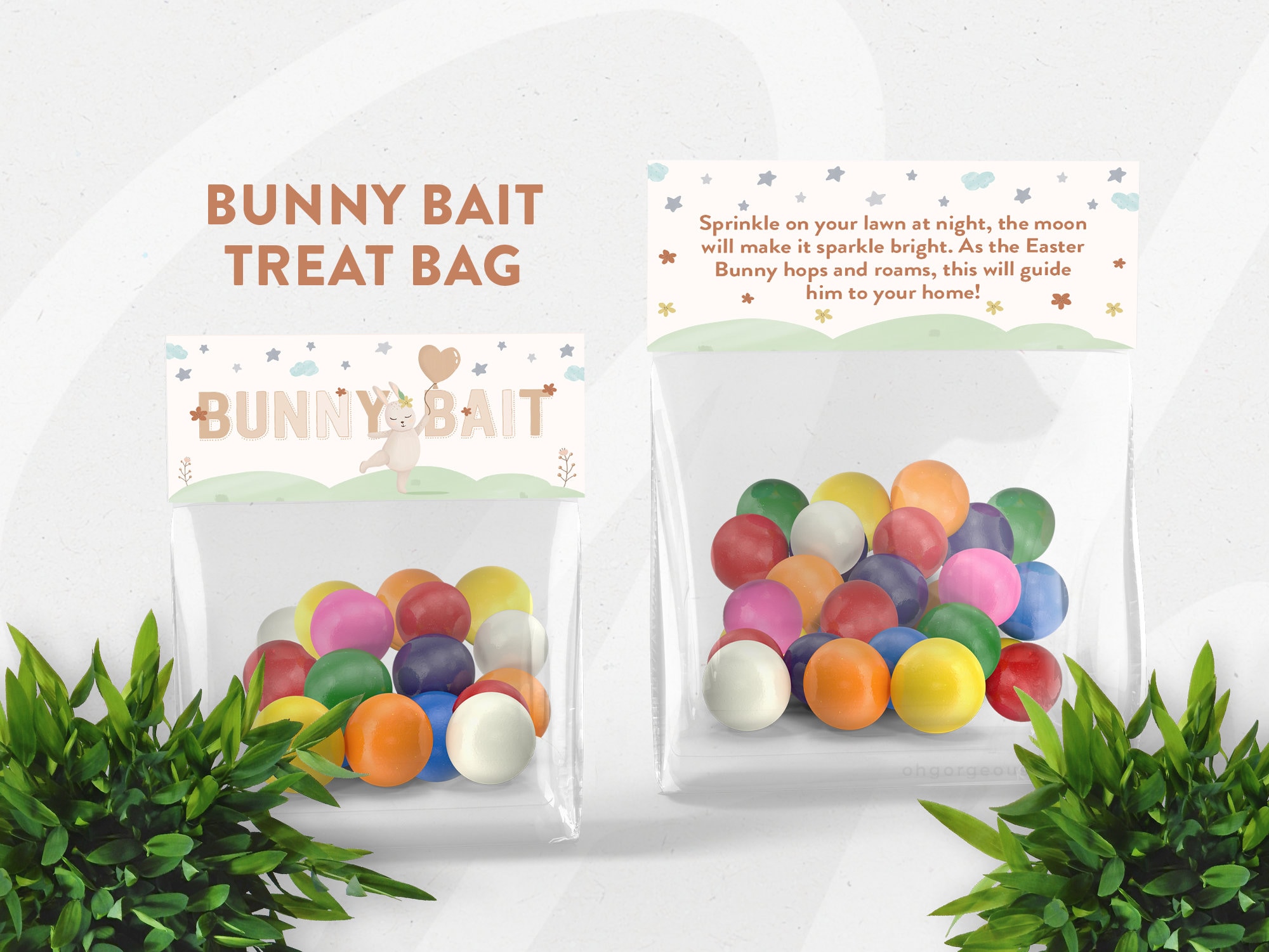 Easter Bunny Bait Treat Bag Toppers Printable Easter Treat - Etsy